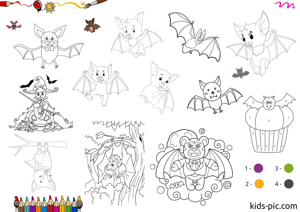 13 Free Halloween Bat Coloring Pages | Kids-Pic.com